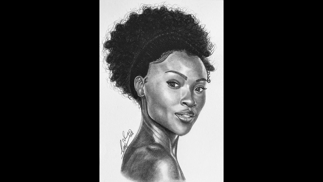 drawing of dark-skinned girl face | pencil drawing tutorial | quick ...
