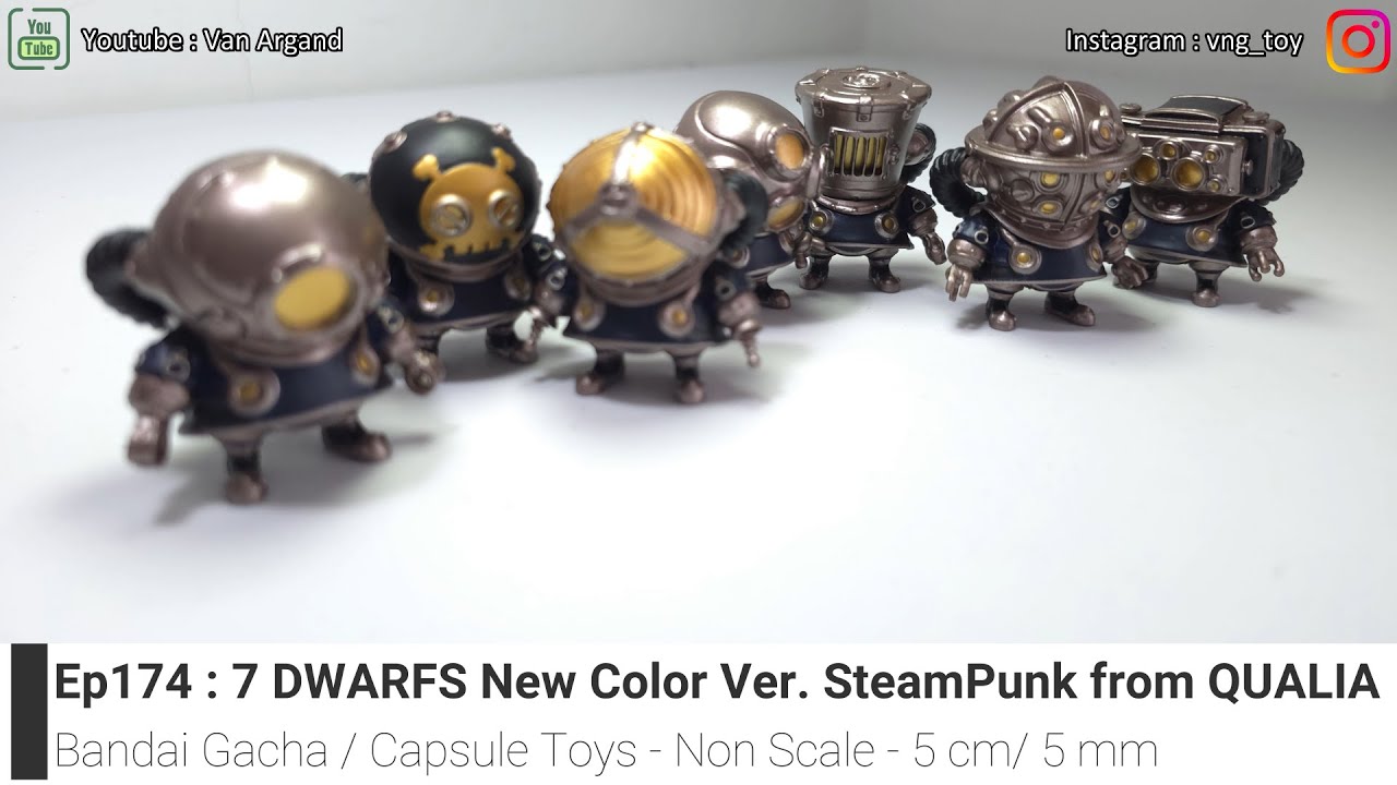 Ep174 UNBOXING BANDAI QUALIA GACHAPON CAPSULE TOY 7 DWARFS NEW COLOR ...