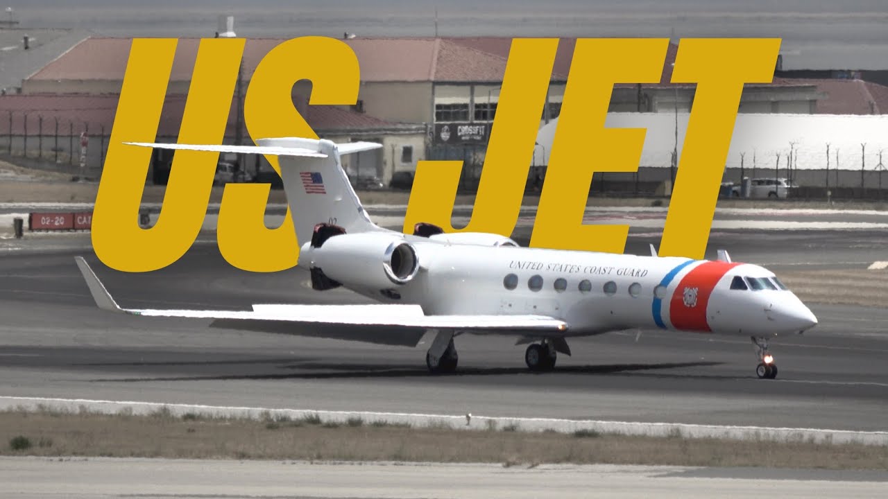 U.S Coast Guard Gulfstream C-37B landing at Lisbon Airport - YouTube