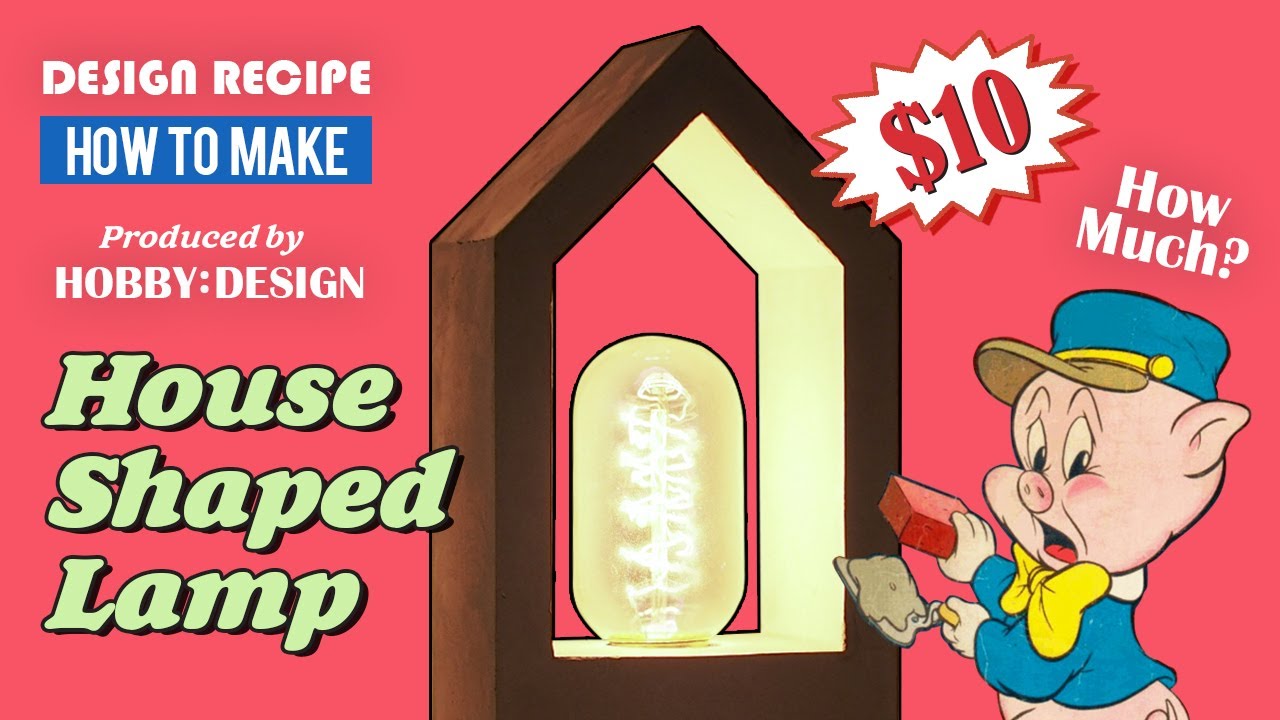 House Shaped Lamp｜How to Make a Concrete Table Lamp for $10｜DIY - YouTube
