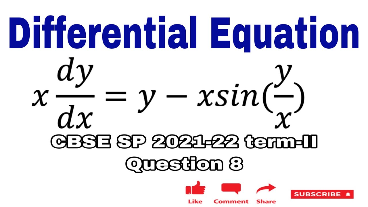 Find the general solution of the following differential equation: xdy ...