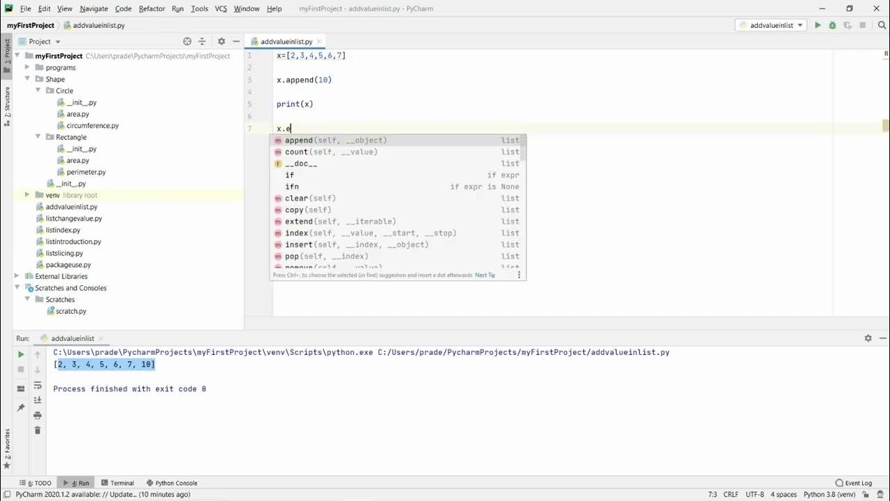 Python Full Course List Add New Value Video 86 Youtube