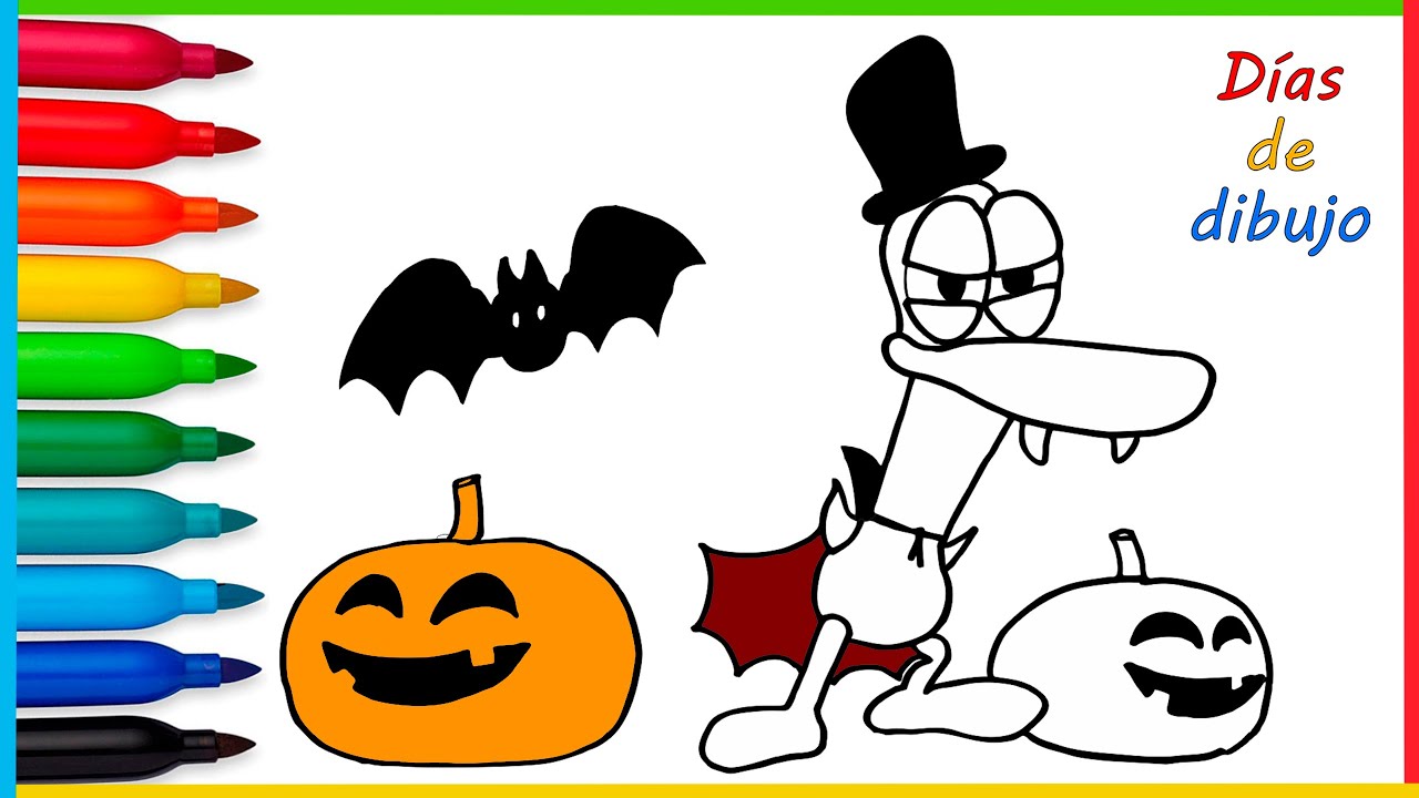 Dibuja y Colorea A Pato de Pocoyó De Halloween - YouTube