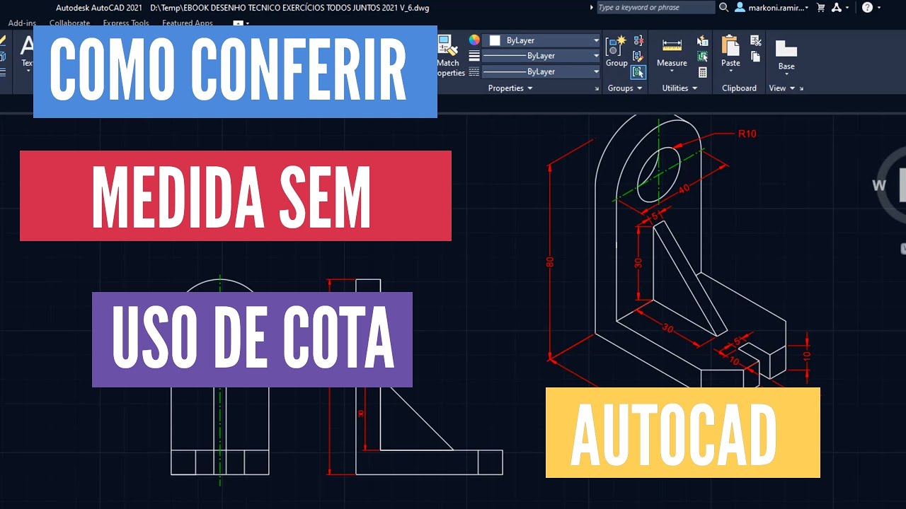 Como conferir medidas no AutoCAD se usar cotas, de forma precisa e ...