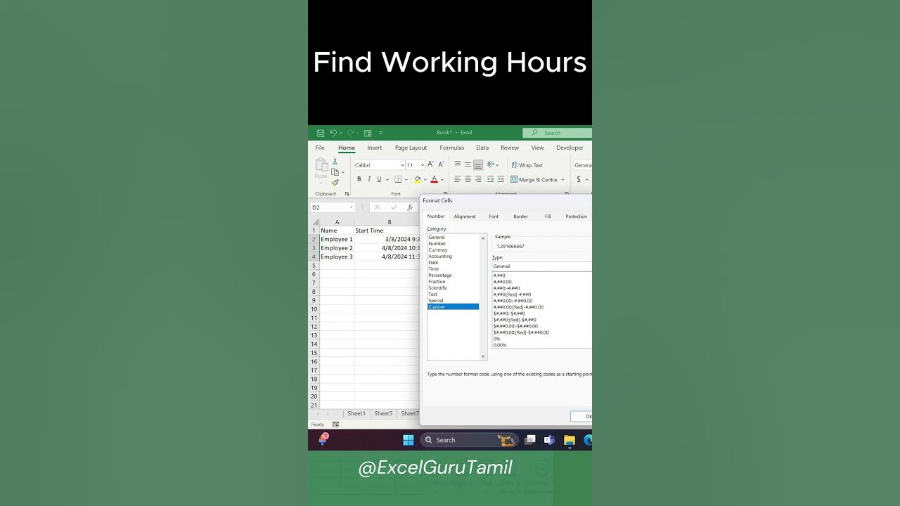 Calculate Working Hours in Excel: Quick Tutorial! ⏰📊 - YouTube