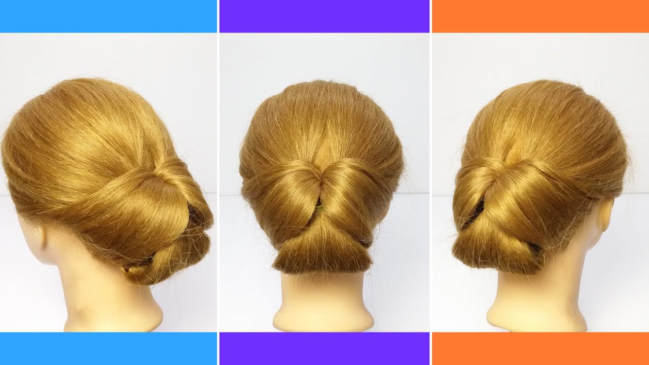 3 in 1 Folded Bun Hairstyle for Party | Beautiful Girls HairStyles ...