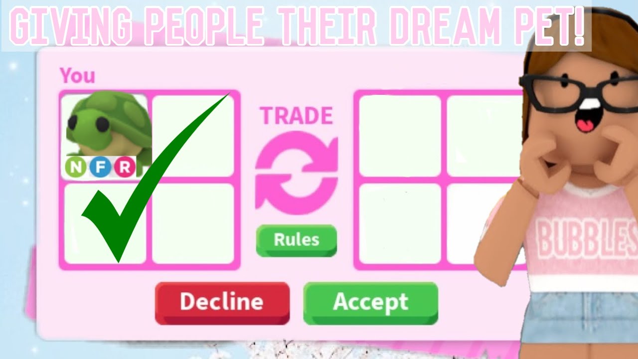Giving Random People their Dream Pet In Adopt Me - YouTube
