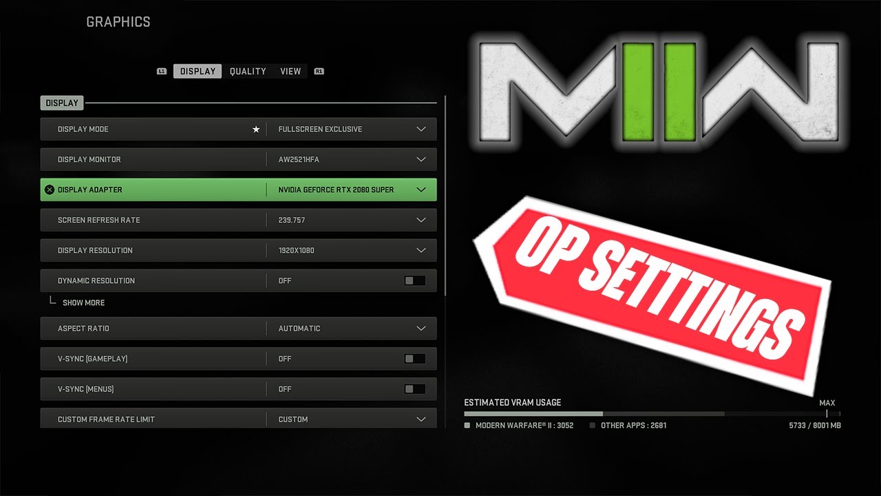 Best Mw2 Graphics Controller And Audio Settings Gaurenteed High Kill
