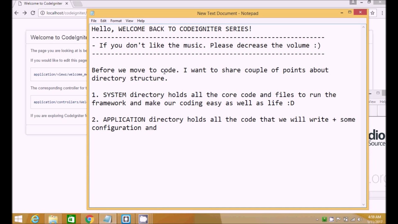 Creating First Controller in Codeigniter 3 - Tutorial 2 - YouTube