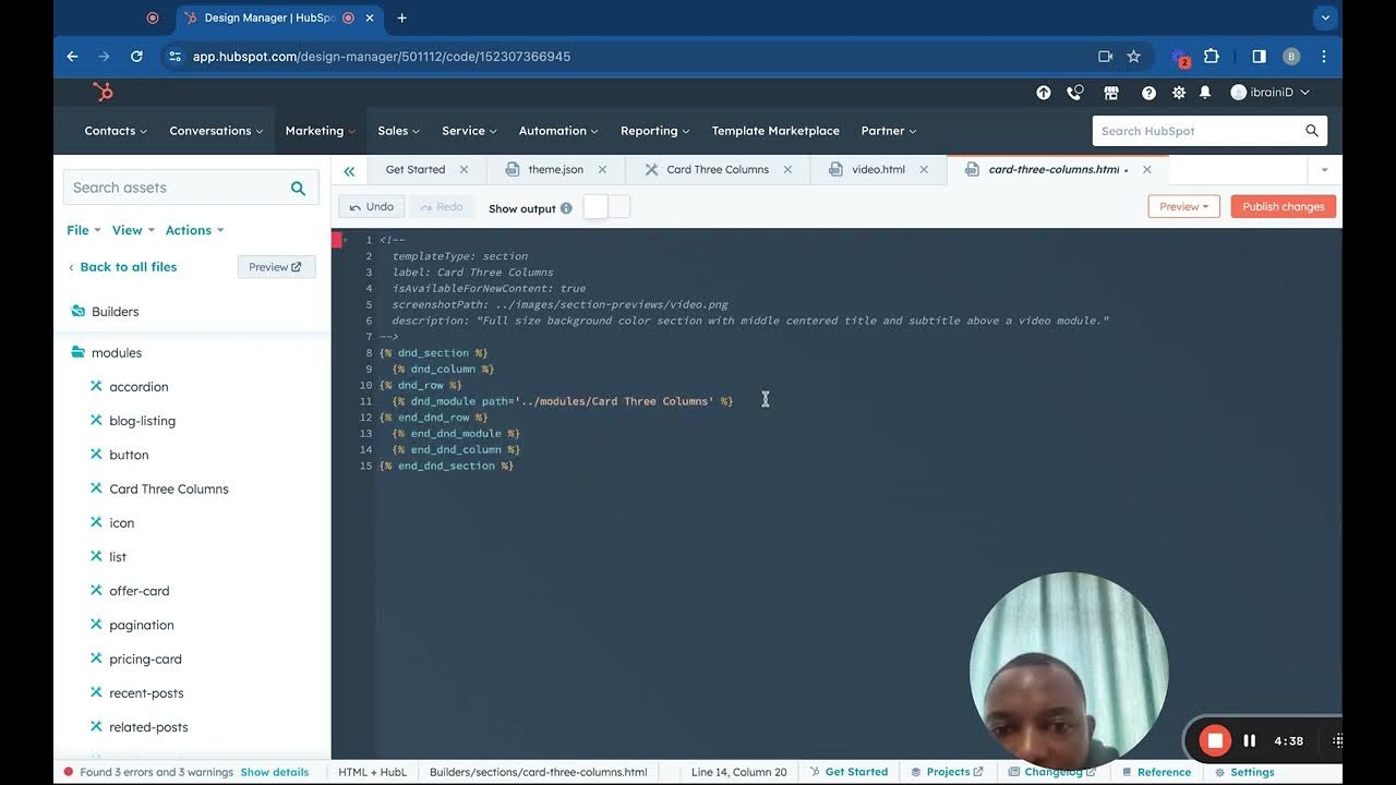 Mastering HubSpot CMS: Part 4 - How to Create a Section in a Theme - YouTube