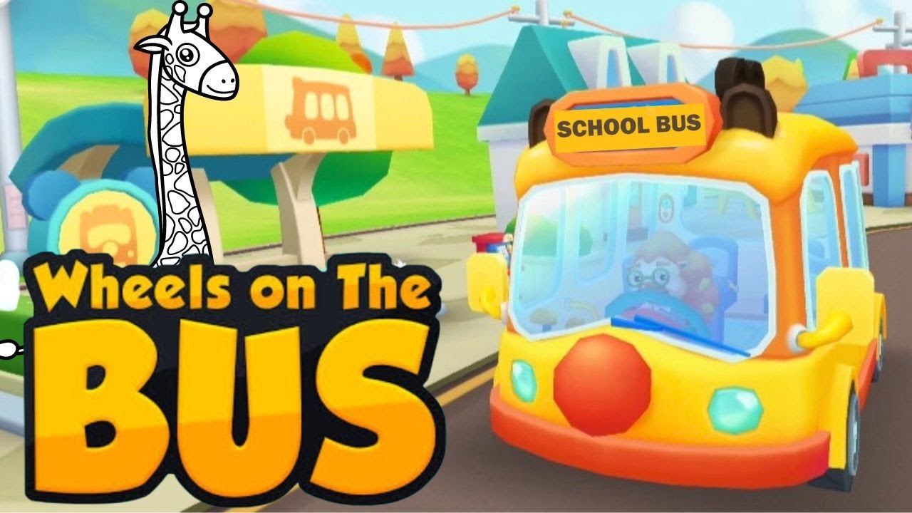 Wheels on the Bus go Round and Round, School bus Jump and Carrying ...