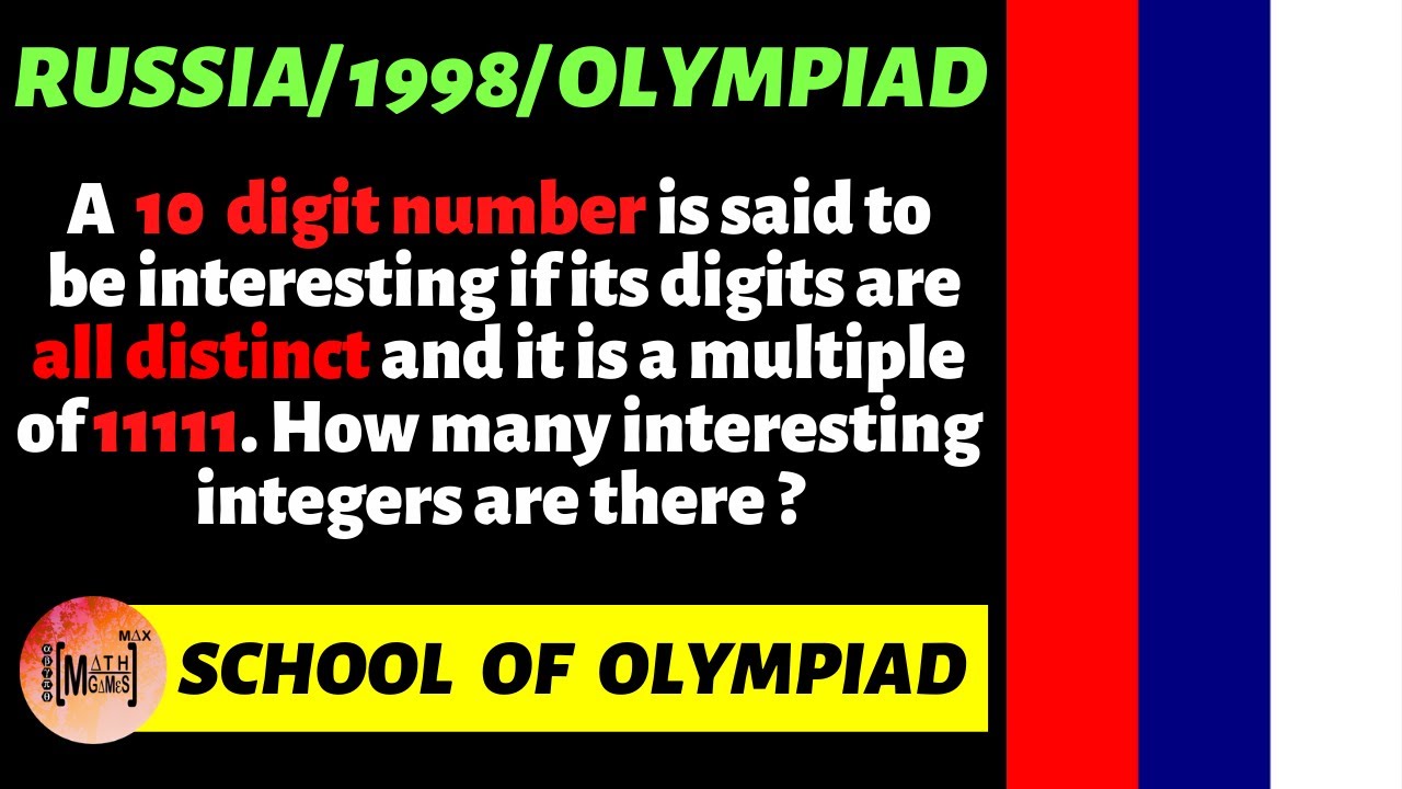 RUSSIA Mathematical Olympiad | SCHOOL OF OLYMPIAD | Interesting ...