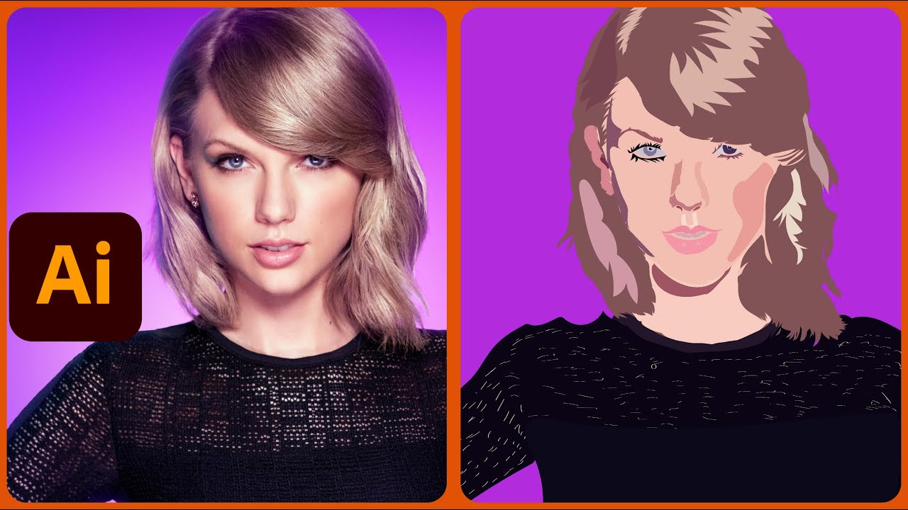 Taylor Swift (Speed Art) Vector portrait #Taylor_Swift - YouTube