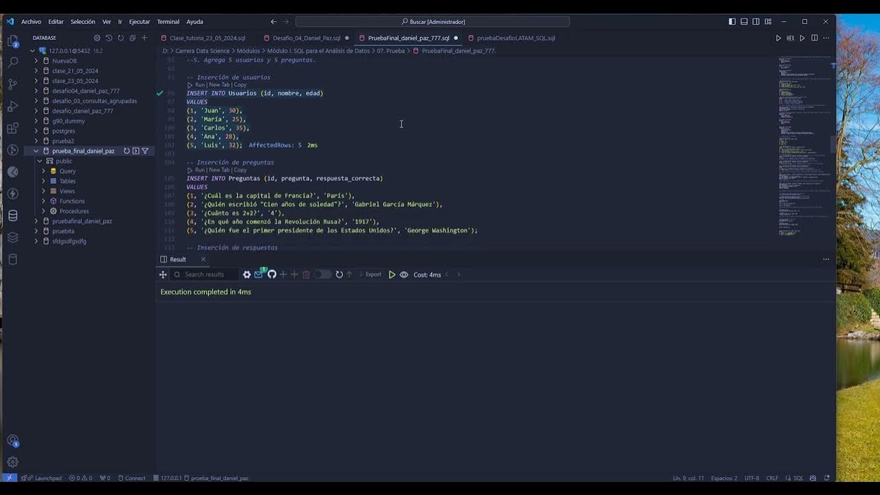 Prueba Final SQL--Daniel Paz 07-06-2024. Academia Desafío Latam - YouTube