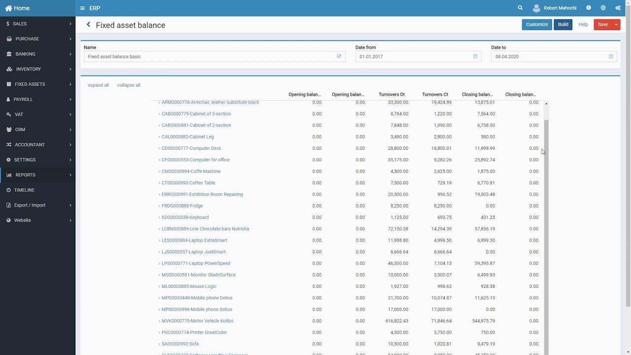 ERP Fixed asset balance - YouTube