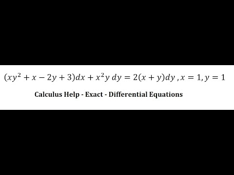 Calculus Help: Exact - Differential Equations - (xy^2+x-2y+3)dx+x^2 y ...