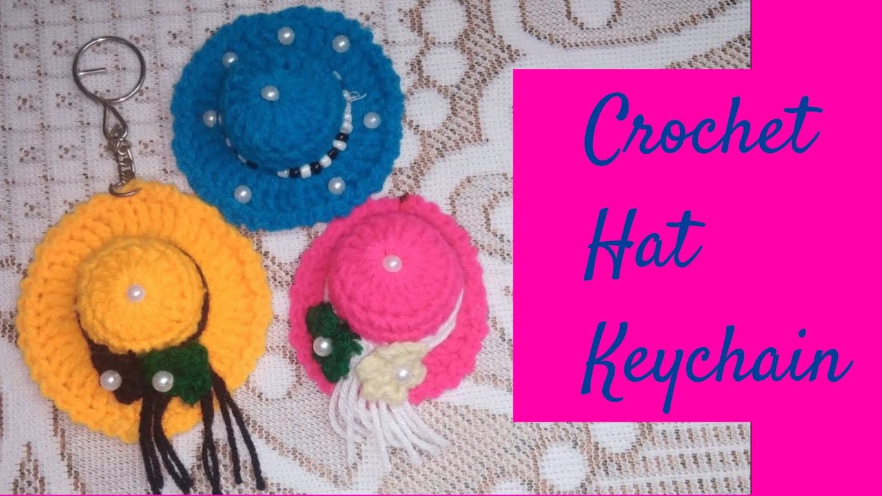 How to crochet Hat key chain step by step 👒 🧶 🪡 - YouTube