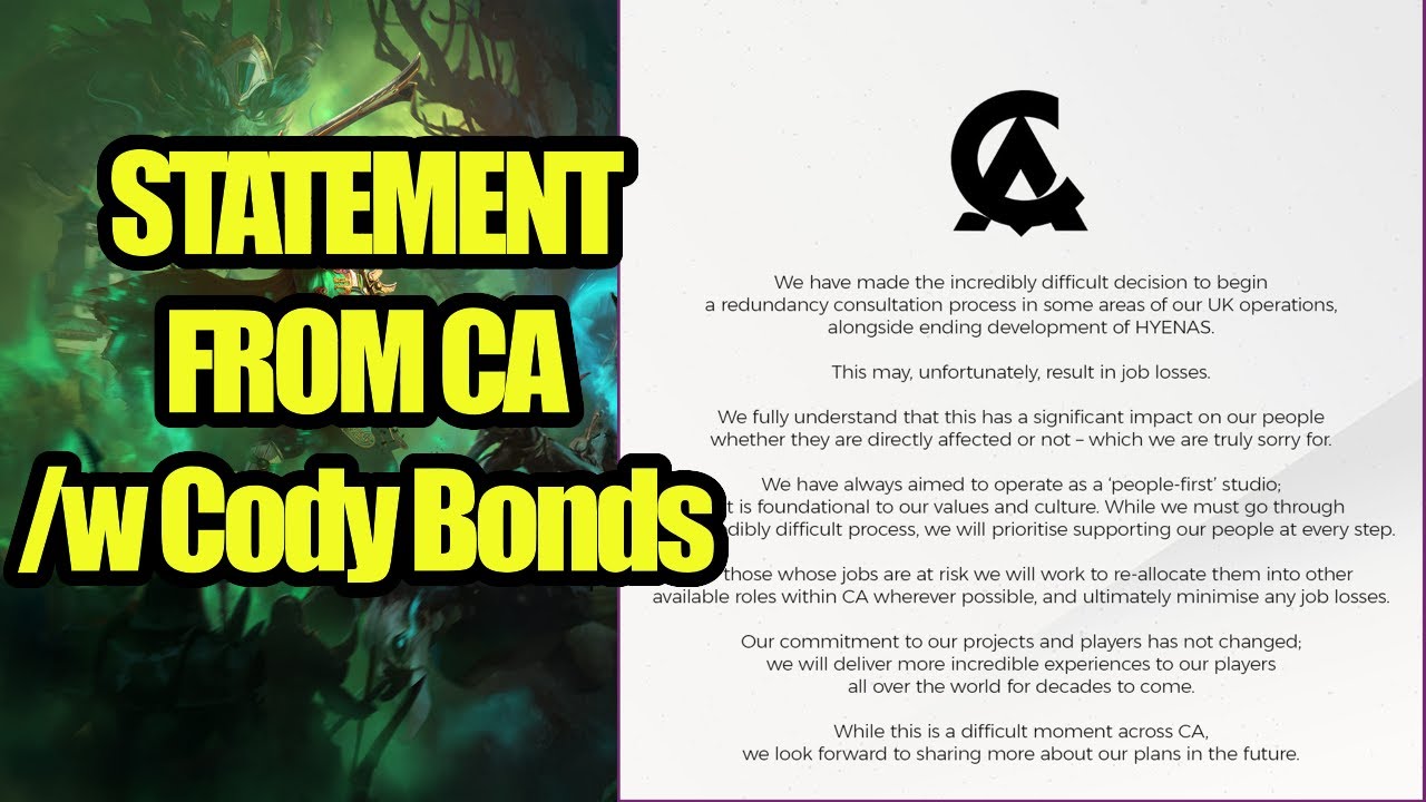 Creative Assembly Statement, Employee Layoffs & More News /w Cody Bonds ...
