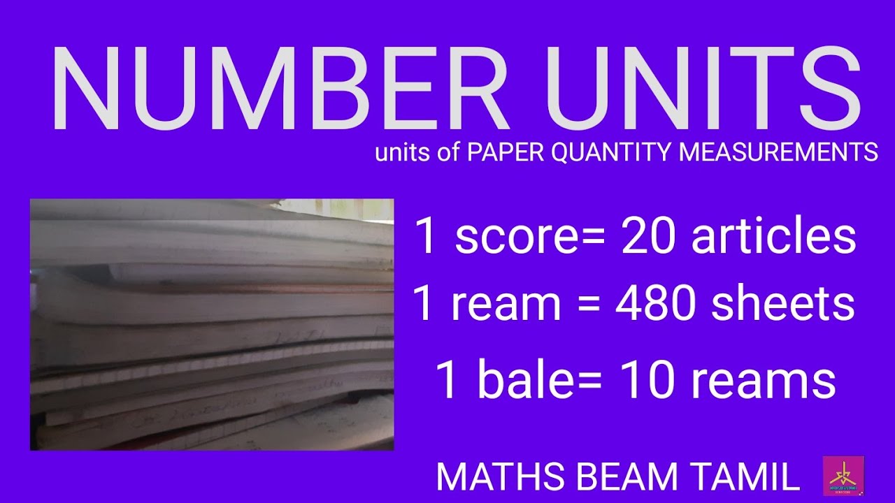 NUMBER UNITS || PAPER QUANTITY MEASUREMENTS|| UNITS OF PAPER QUANTITY ...