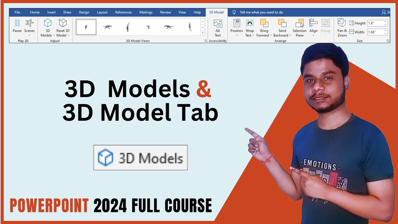 3D Models in PowerPoint | 3D Model Tab in PowerPoint powerpoint in ...