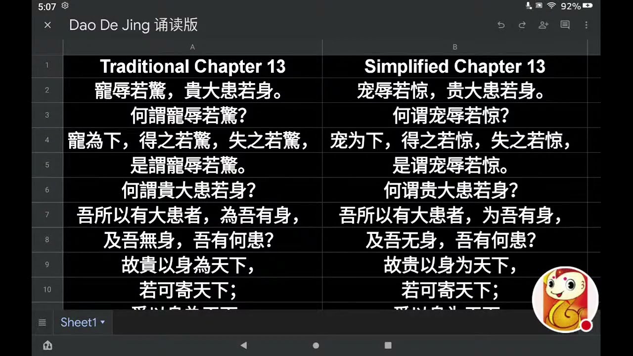 Dao De Jing chapter 13 - YouTube