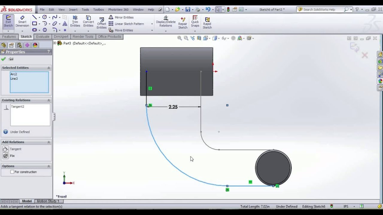 SolidWorks 2013 Demo - Swept boss cont. (multi body solid) - YouTube