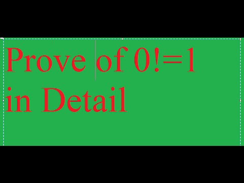 Prove that zero(0) factorial is one(1)