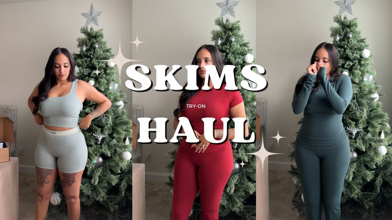 SKIMS TRY ON HAUL + SETS + CHRISTMAS COLORS - YouTube