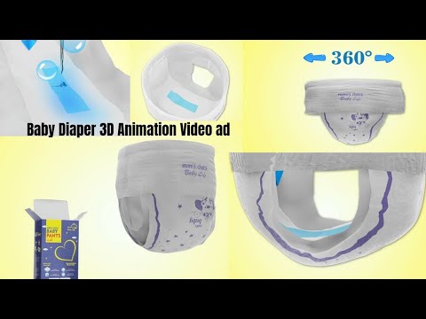 Baby Diaper 3D Animation Commercial Video || 3D Baby Diaper Advertising ...