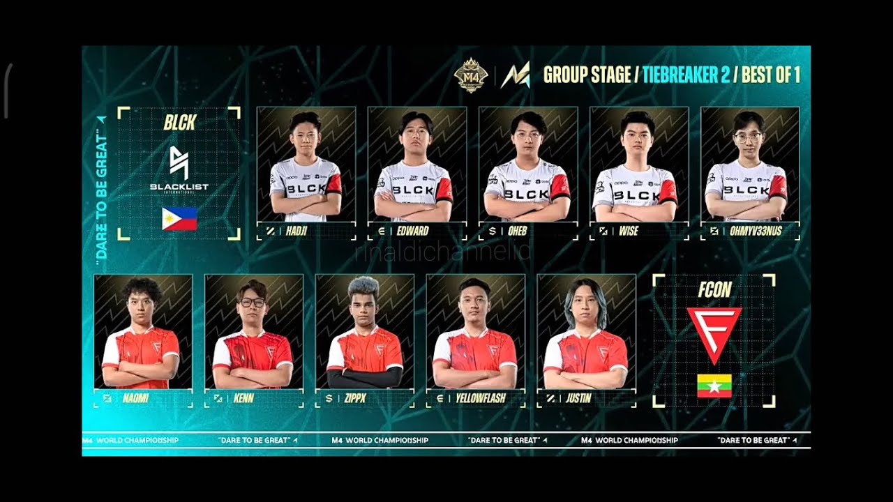 MLBB M4 GROUP A TIEBREAKER FALCON ESPORT(MYANMAR) vs Blacklist(PH ...
