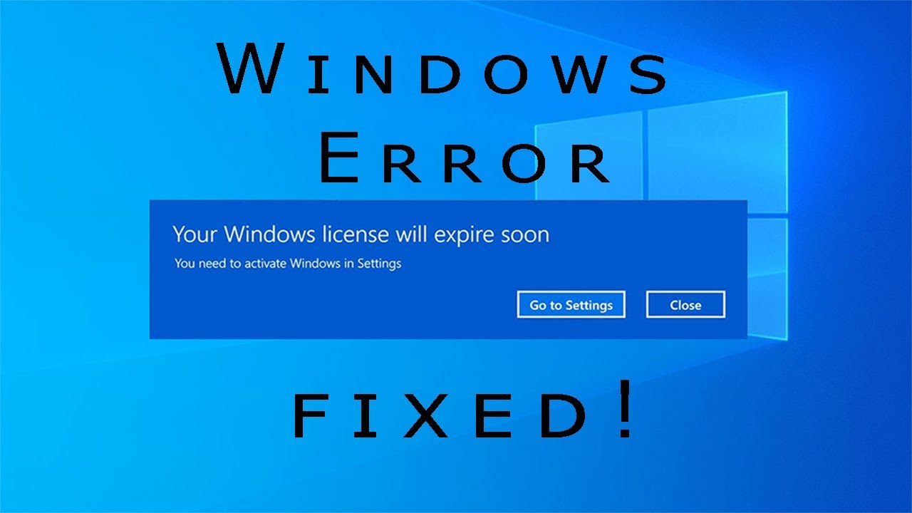 Your Windows License will expire soon error fix (Windows 10) - YouTube