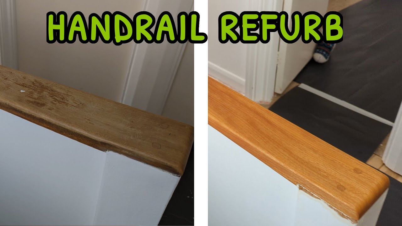 Grubby Handrail Refurb – Staircase Restoration – Danish Oil - YouTube