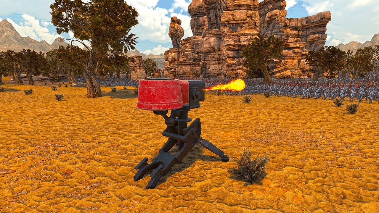 Artillery Turret, T45 Shotgun & RAMBO vs 3.7 Million Khorne Bloodletter ...