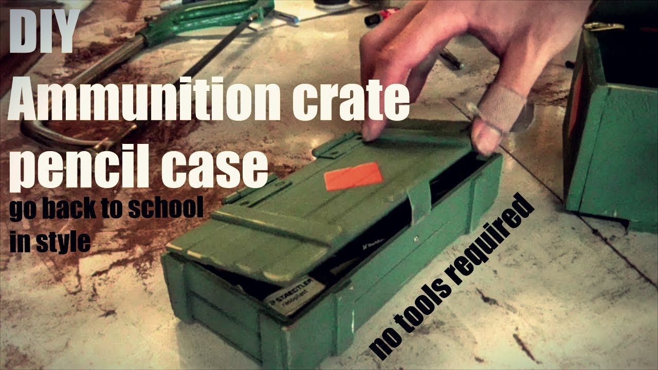 DIY pencil army style case/box - YouTube