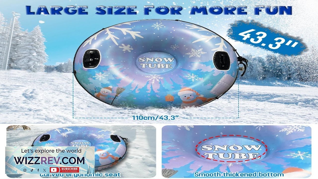 Inflatable Ski Ring PVC Sledding Tube Thicken Snow Tubing Winter Snow ...