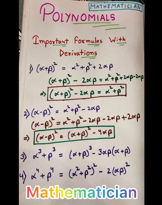 Polynomials formulas ️ ️ for Class 10 #maths #polynomials #ytshorts # ...