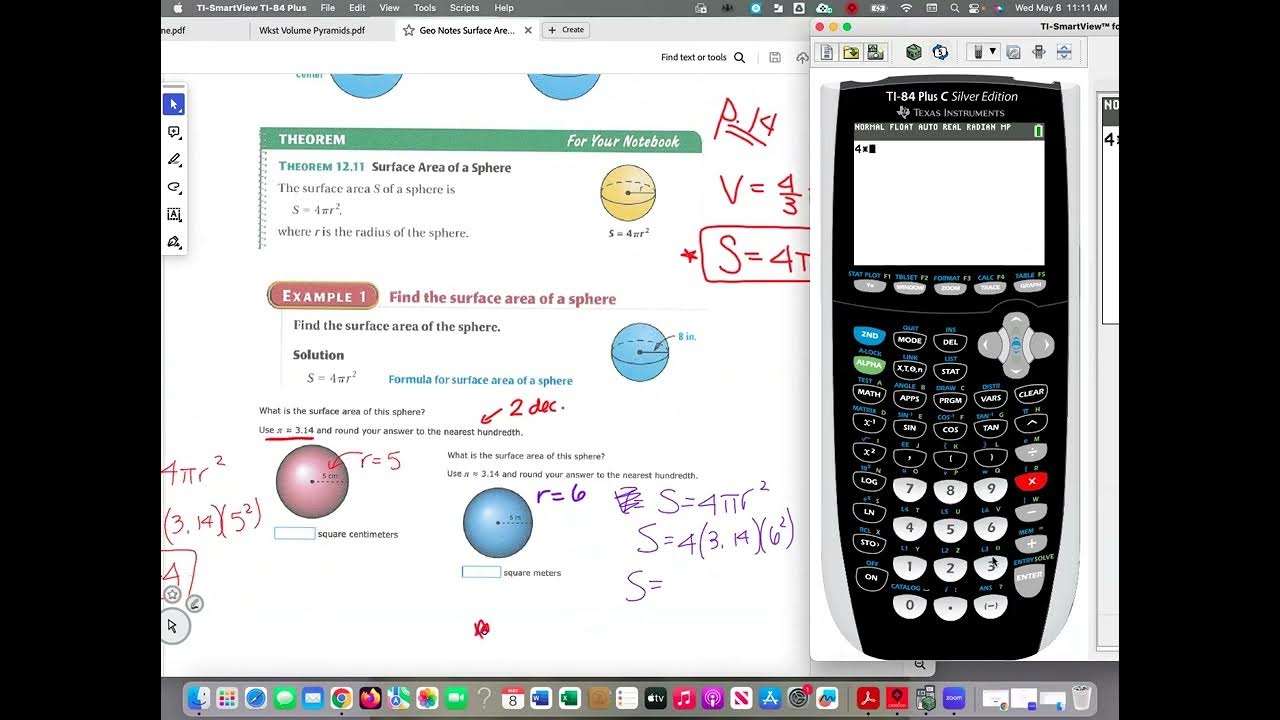 Surface Area Spheres - YouTube