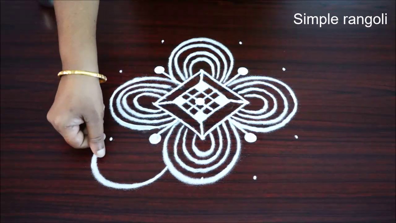 Simple padi kolam with 5x3 dots | How to draw padi kolam | Padi kolam ...