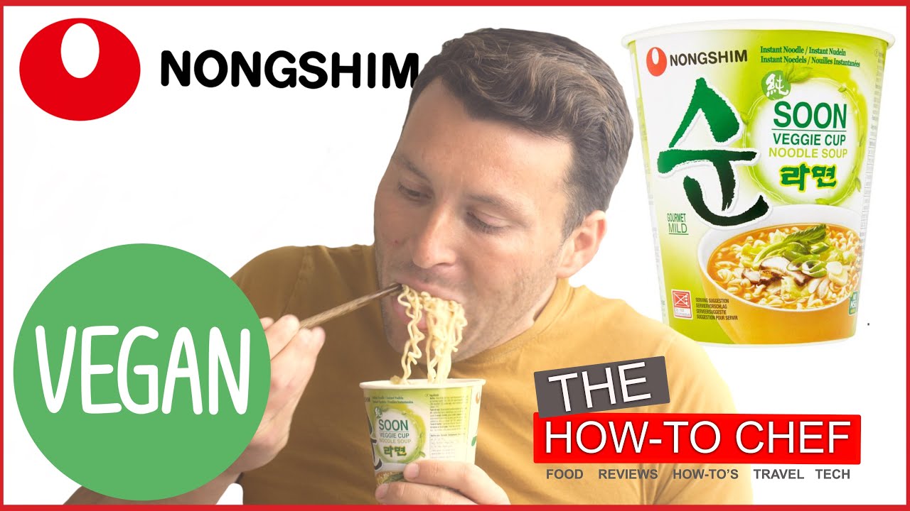 NONGSHIM SOON VEGGIE CUP RAMEN - VEGAN INSTANT RAMEN REVIEW - YouTube