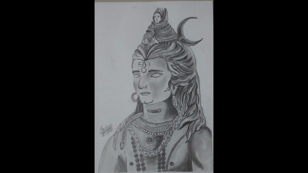 Mahadev sketch in art line pencils - YouTube