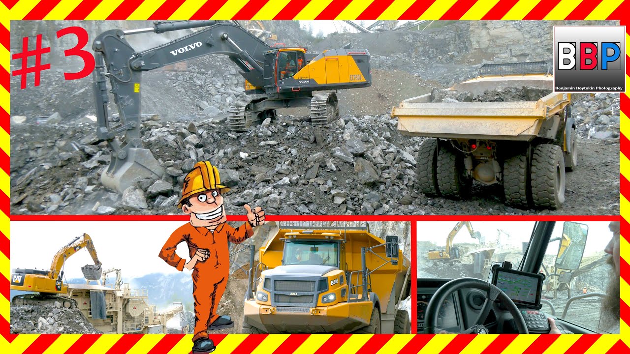 ⚠️ Volvo EC950F & Bell B60E, Volvo A40F ⚠️ - Quarry, Switzerland, 2022 ...