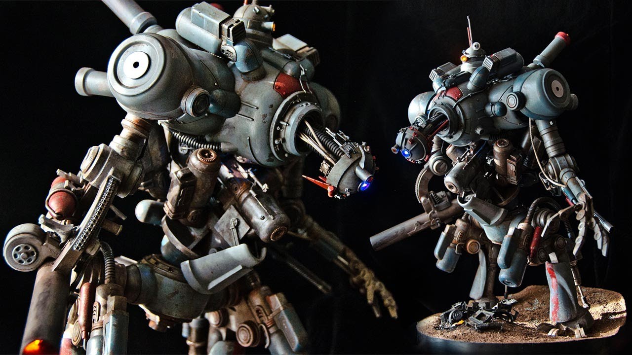 Scratchbuilding a Mech Part 2 - painting, base and lights - YouTube