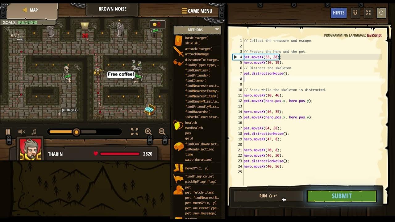CodeCombat - Brown Noise - JavaScript - YouTube