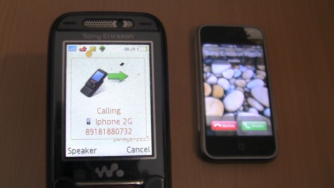 Incoming & Outgoing call at the Same Time Sony Ericsson W850i+Iphone 2G ...