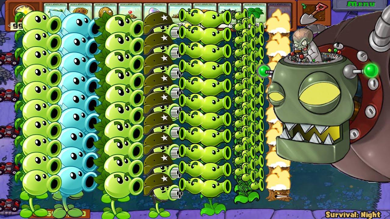 Plants Vs Zombies | Reppeater - Snow Pea - Threepeater And Gatling Pea ...