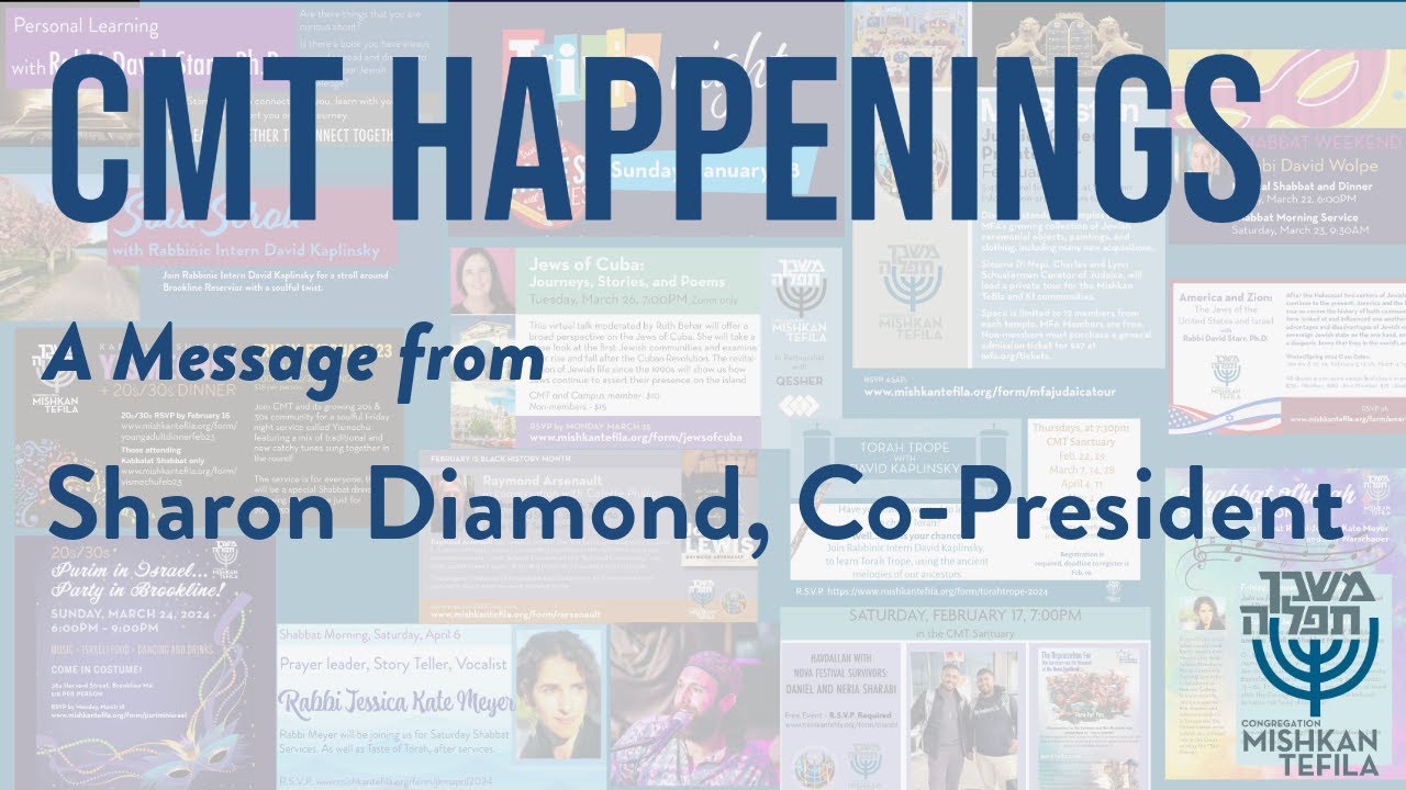 CMT Happenings, a Message from Sharon Diamond, April 4, 2024 - YouTube