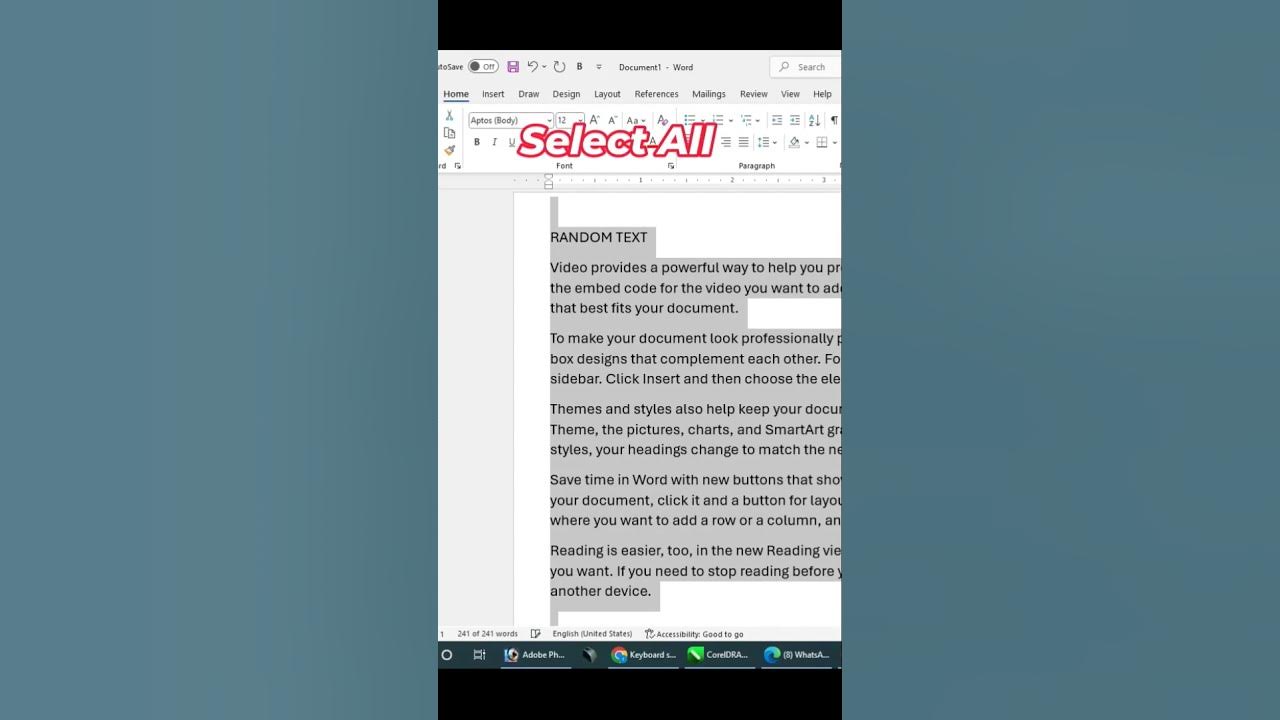 How to Automatically Generate Random Text in Word - YouTube
