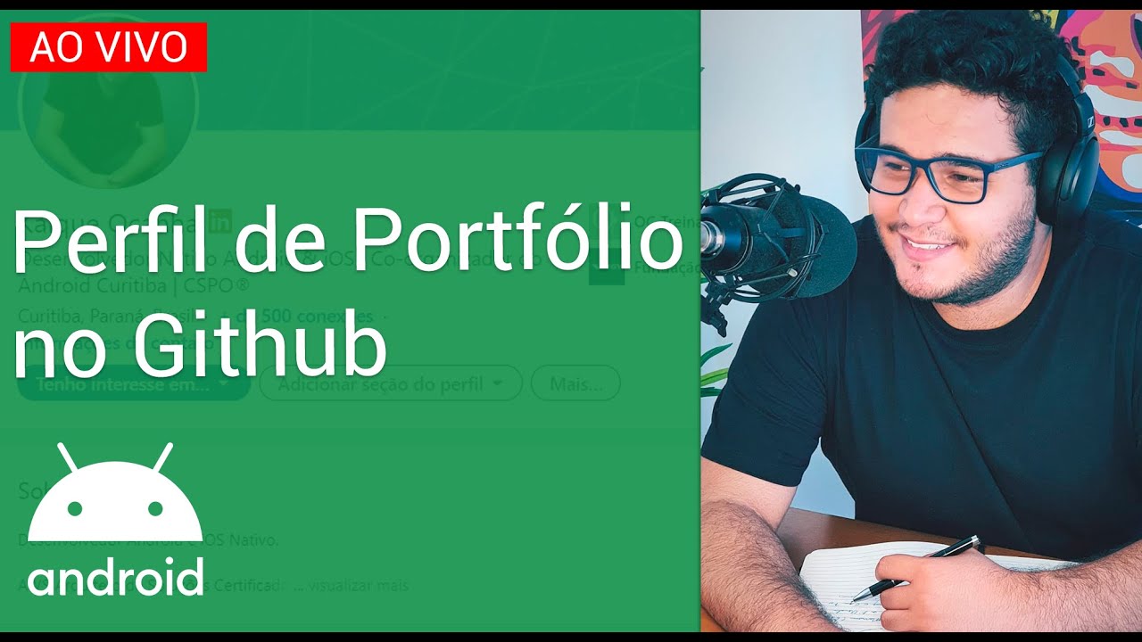 LIVE #024 - Portfólio no Github: Template para perfil + Análise de perfil de seguidores! - YouTube