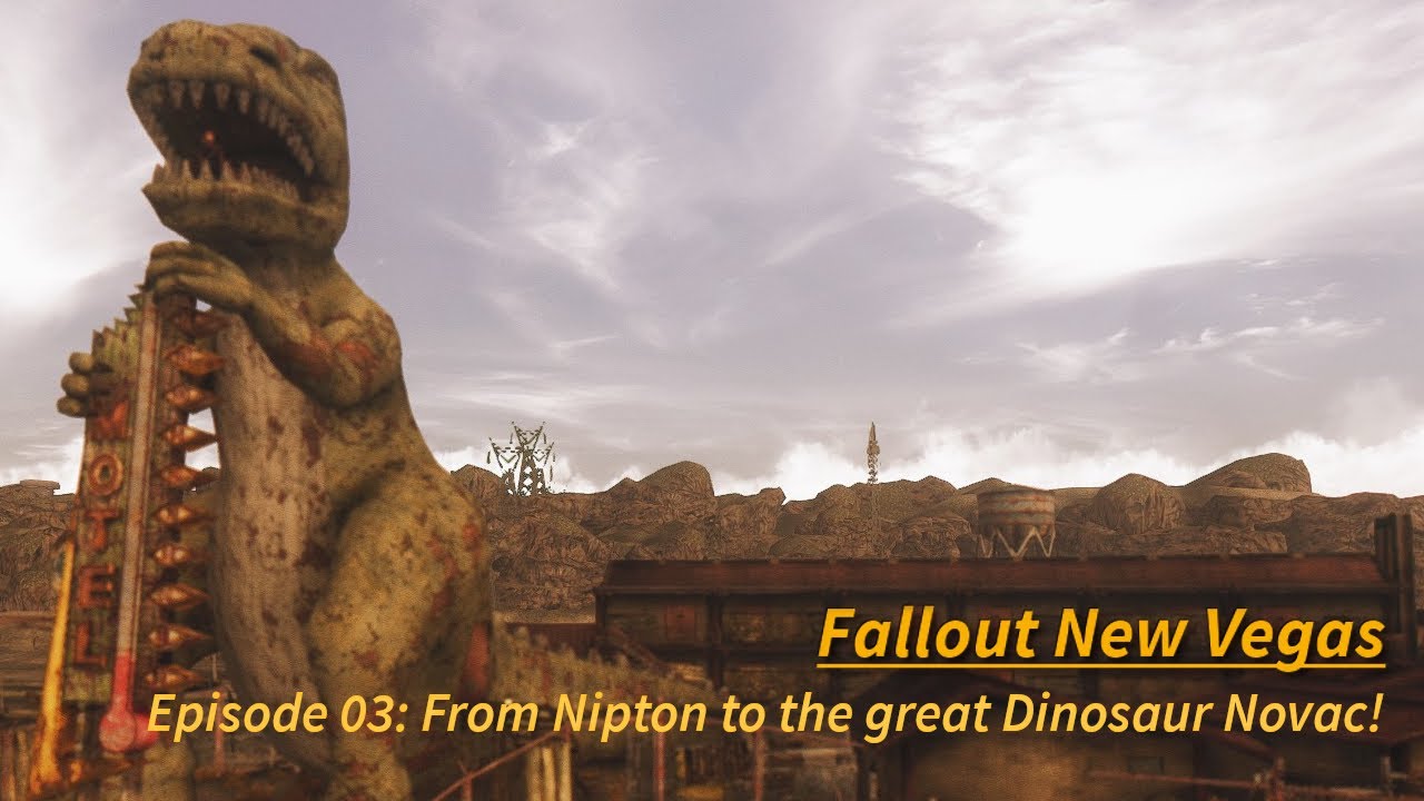 Fallout New Vegas: From Nipton to the great Dinosaur, aka. Novac! - YouTube