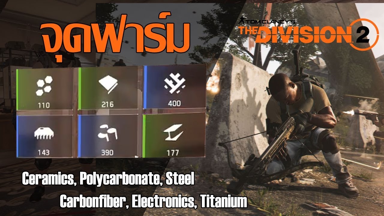 The Division 2 จุดฟาร์ม Materials : Polycarbonate, Electronics ...